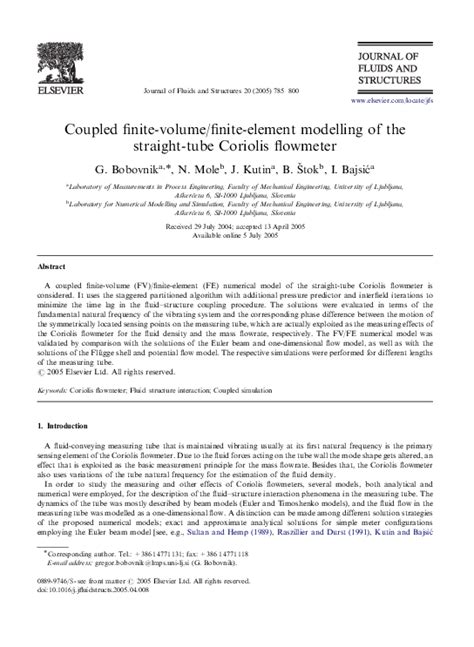 pdf coupled finite volume finite element modelling of the straight