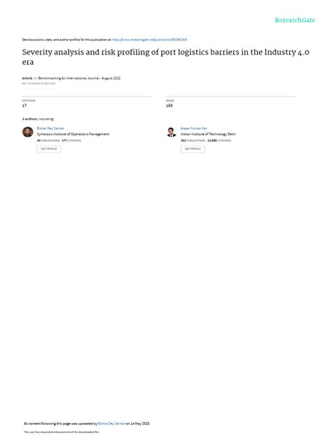 28iitd1 Severity Analysis And Risk Profiling Of Port Logistics