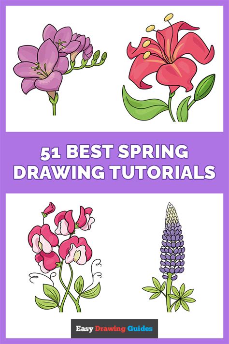 Spring Drawing Ideas Step By Step
