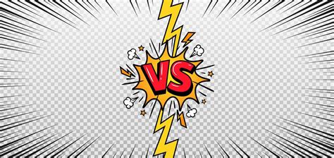 Comic Versus Background Vs Challenge Frame In Comics Book Game Battling Screen Fighting