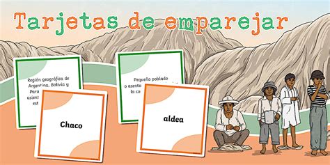 Tarjetas De Emparejar Los Wichis Pueblos Originarios De Argentina