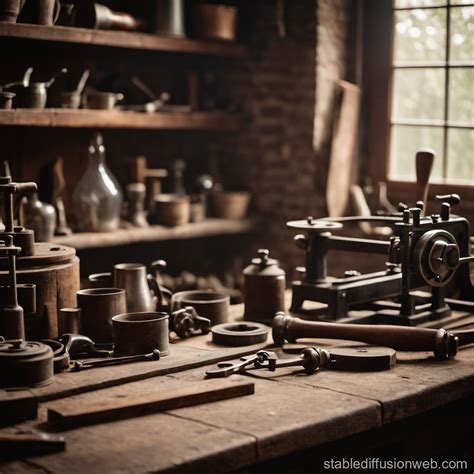 Vintage Workshop Tools And Equipment Stable Diffusion Online