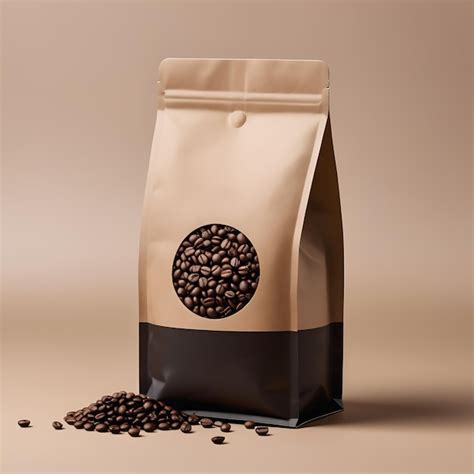 A Bag Of Coffee Beans Packaging Premium Ai Generated Image