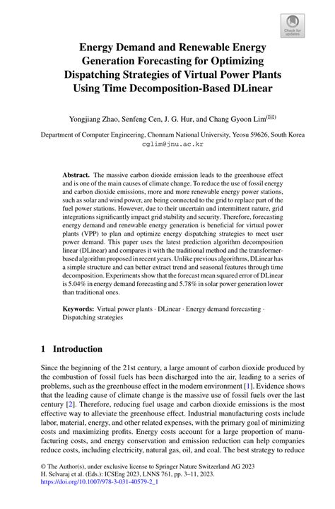 Pdf Energy Demand And Renewable Energy Generation Forecasting For