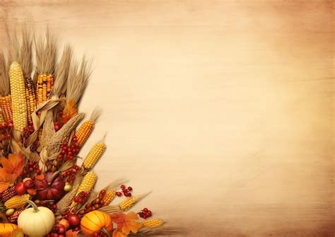 Premium Ai Image Happy Thanksgiving Background With Autumn Vegetables