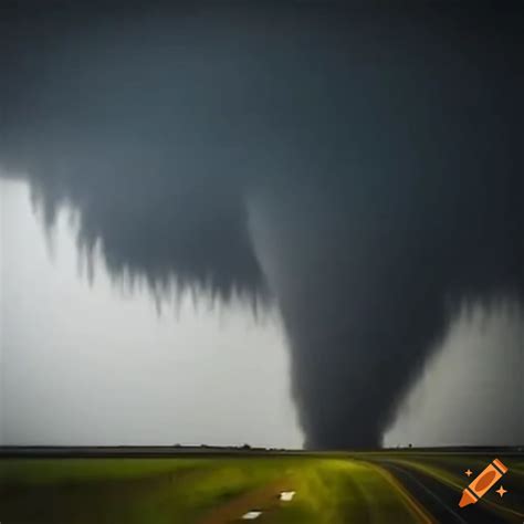 Image Of A Wide Ef5 Tornado Near A Road On Craiyon