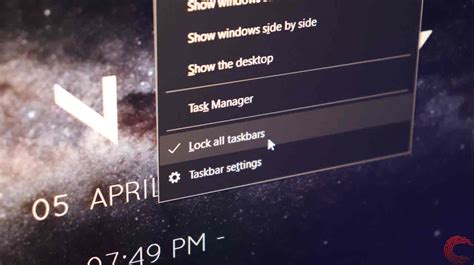 What Does Lock The Taskbar Mean On Windows 10