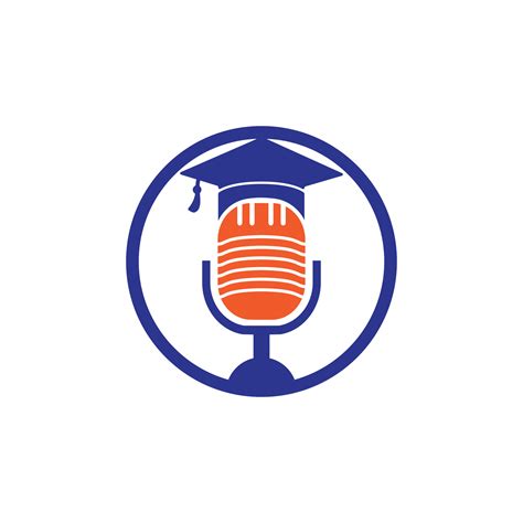 Graduate Podcast Logo Icon Symbol Design Education Podcast Logo Concept 11167486 Vector Art At