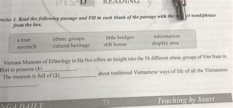 Exercise 1 Read The Following Passage And Fill In Each Blank Of The Passage With The Correct