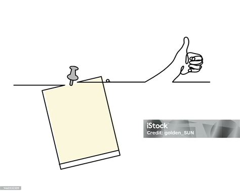 종이 클립과 손을 배경으로 흰색에 선 그리기로 하는 추상 컬러 용지 개념에 대한 스톡 벡터 아트 및 기타 이미지 개념 계획 단일 객체 Istock