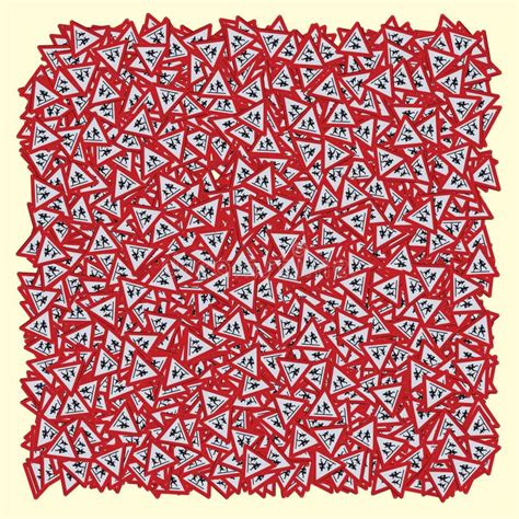 Basic Shapes With Pedestrian Danger Sign Red Triangle Safety Traffic