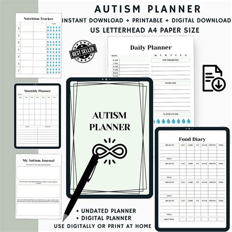 Printable Autism Planner Autism Planner Adult Daily Planner For