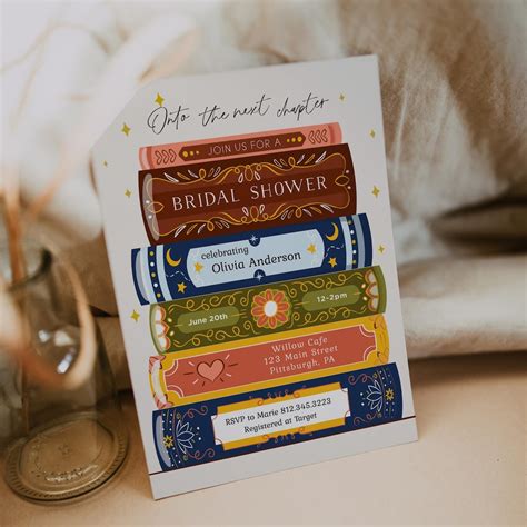 Bridal Shower Books Invitation Onto The Next Chapter Wedding Shower