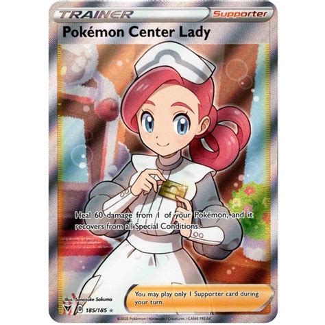 Pokemon Center Lady Full Art Trainer 185185 English Vivid