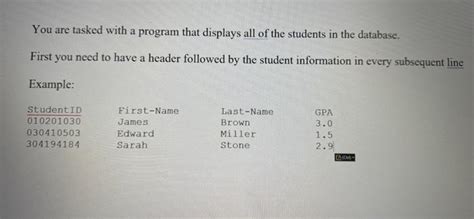 Solved You Are Tasked With A Program That Displays All Of