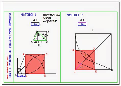 Dibuja Garlo Cuadrado Conocida La Diferencia De Diagonal Y Lado