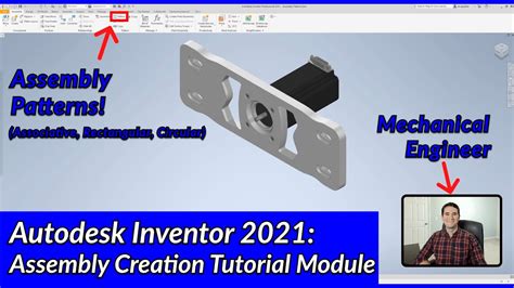 Assembly Patterns Autodesk Inventor Assembly Tutorial Autodesk Inventor 2021 In Depth Youtube