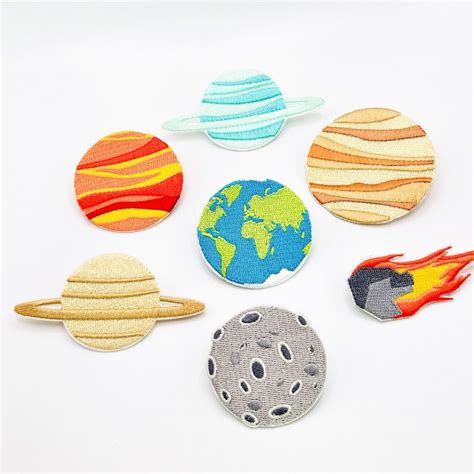 Space Embroidery Iron On Patch 7 Styles Planet Embroidery Patch T Shirt Embroidery Patch Hat