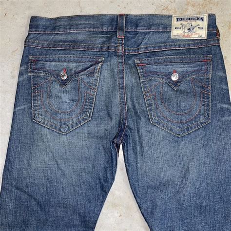 True Religion Crazy Y2k True Religion Baggy Jeans Red Contrast Stitch
