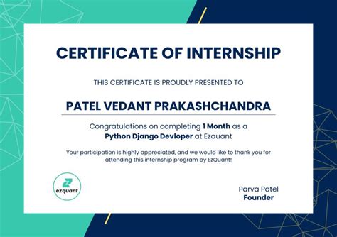 Vedant Patel On Linkedin Python Django Internshipdone