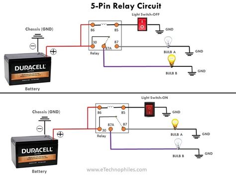 Relay Wiring Diagram For 4 5 8 Pin And Automotive Relay