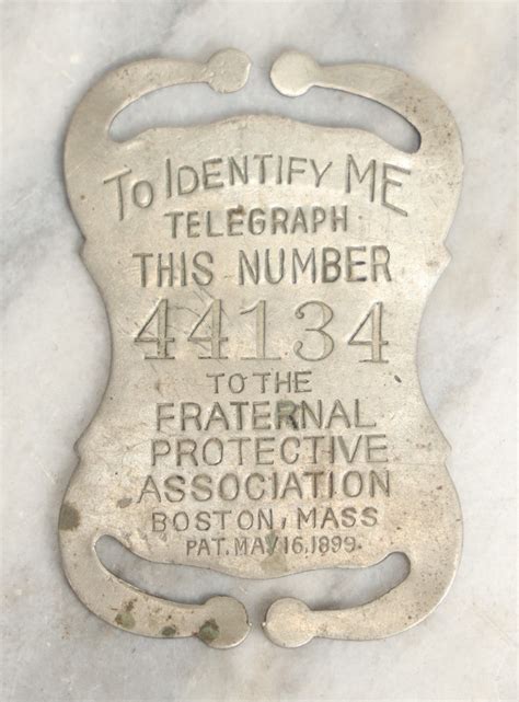 Lot 040 Antique Fraternal Protective Association Identity Belt Tag