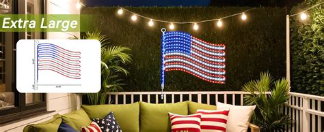 Beatineon Led American Flag Lights For Wall Pole Light Up