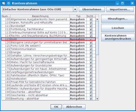 Konten Hinzufügen Jes Die Java EÜr