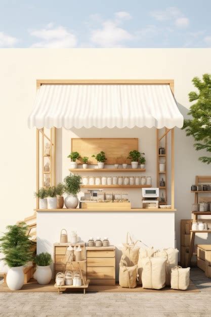 Premium Ai Image A Bright Airy Farmers Market Stand For Product