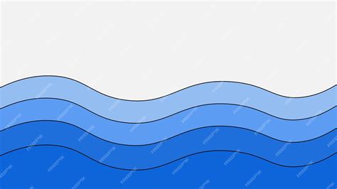 Premium Vector Blue Ocean Wave Background Wallpaper Vector Image
