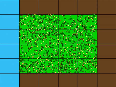 Population Map At The Start Of A Sample Simulation Instance Showing
