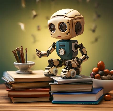 Robot In The Library At School Class Concept Of School And Teaching