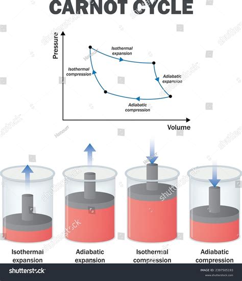 Carnot Cycle Diagram Theoretical Ideal Thermodynamic Stock Vector Royalty Free 2397505193