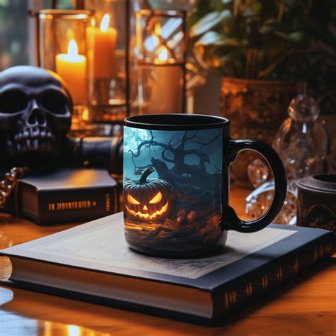 Jack O Lantern Mug Spooky Forest Mug Halloween Mug Seasonal Mug