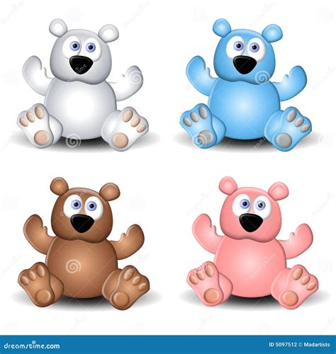 Cute Assorted Teddy Bears Stock Illustration Illustration Of Pink