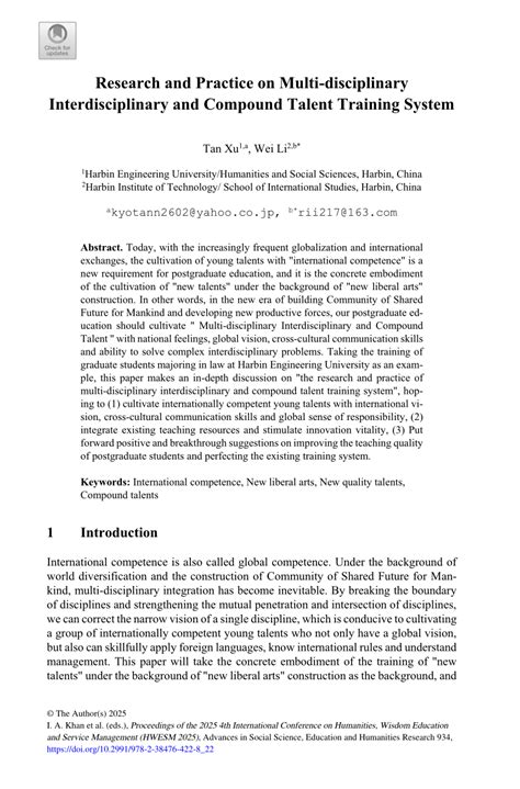 Pdf Research And Practice On Multi Disciplinary Interdisciplinary And