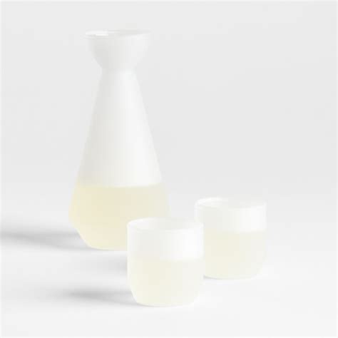 Ryo Frosted Glass Sake Set Crate And Barrel