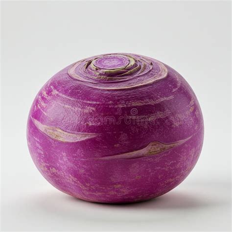 A Spherical Purple Root Vegetable Resembling A Turnip With A Smooth