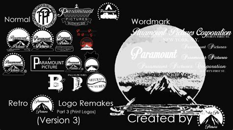Retro Paramount Pictures Print Logo Remakes V3 By Pinkie Pie Jr On