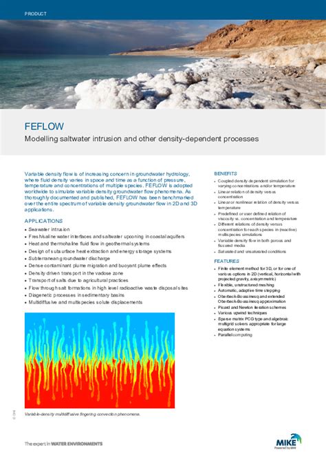 Pdf Product Feflow Modelling Saltwater Intrusion And Other Density Dependent Processes