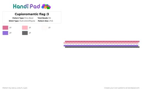 Cupioromantic Flag 3 Pony Bead Pattern Kandi Pad Kandi Patterns