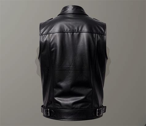 100 Real Black Leather Biker Vest Men Handmade Leather Biker Vest