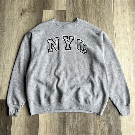 Vintage New York City Nyc Gray Crewneck Depop