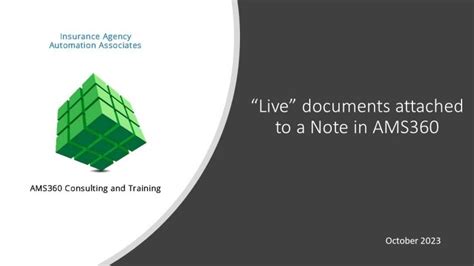 Live Documents In Ams360 Via Notes Michael Trouillon