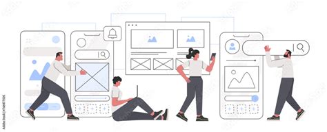 ui and ux concept designers creating and testing functional interface