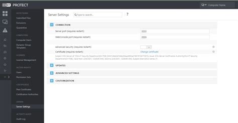 ESET Protect Version Used Server Module Update Failed ESET Products For Windows Servers