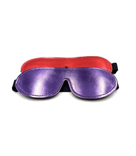 Fleece Lined Leather Blindfold With Metallic Interior Bdsm Mask Bondesque