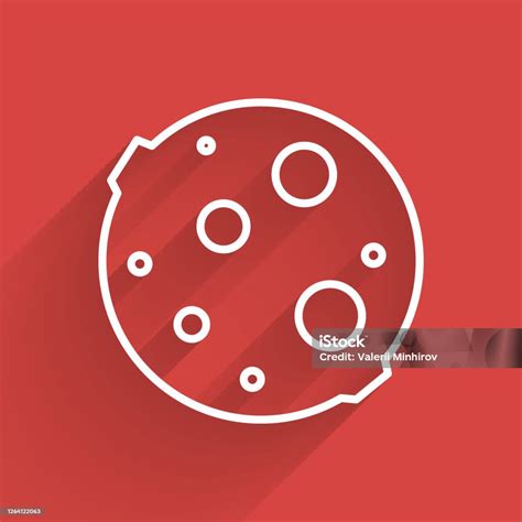 긴 그림자로 격리 된 화이트 라인 문 아이콘 벡터 일러스트레이션 0명에 대한 스톡 벡터 아트 및 기타 이미지 0명 가득 찬 과학 Istock