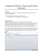 SQL Part 1: Exploring the Select Statement | Course Hero