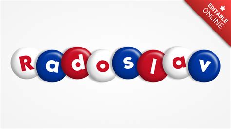 Radoslav Logo With Circles In Russian Colors Text Effect Generator